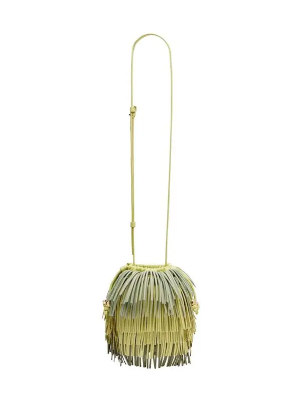 Zimmermann Fringe Ombré Leather Crossbody Bag - Green