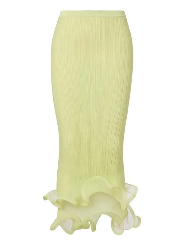 Simkhai Midi Skirt With Ruffle Detail - Green