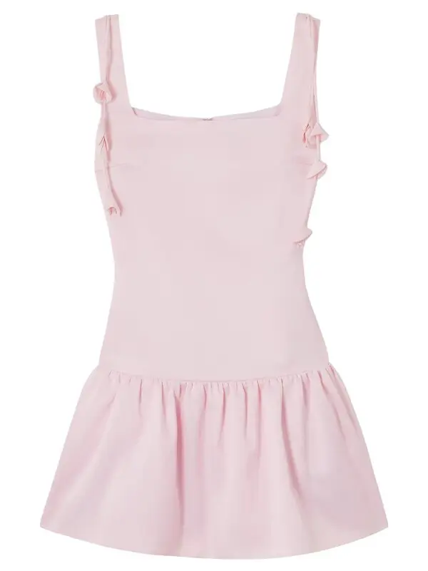 SELF-PORTRAIT Embellished Taffeta Mini Dress - Pink