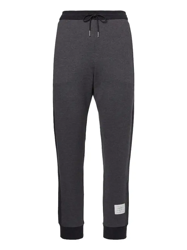 Thom Browne 4-bar Cotton Jersey Sweatpants - Grey