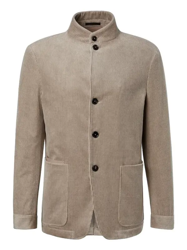 Zegna Conte Cotton And Cashmere Corduroy Jacket - Beige