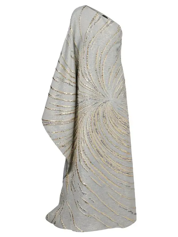 TALLER MARMO Cannes One-shoulder Lamé Gown - Silver