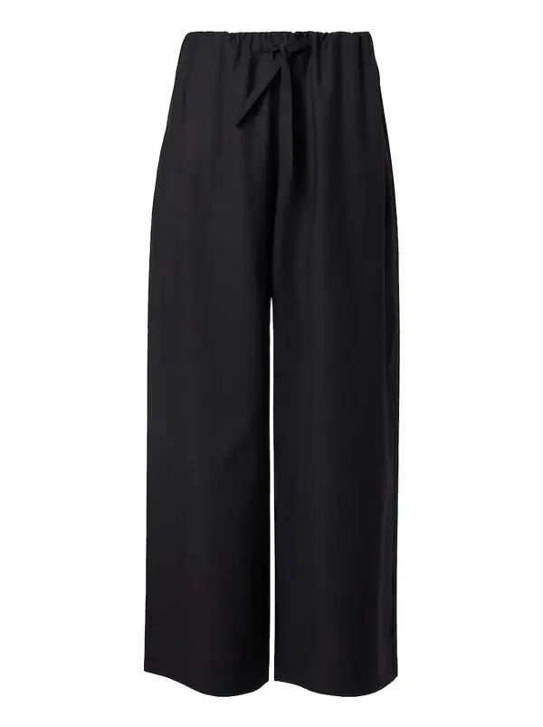 TOTEME Wide-leg Wool Trousers - Black