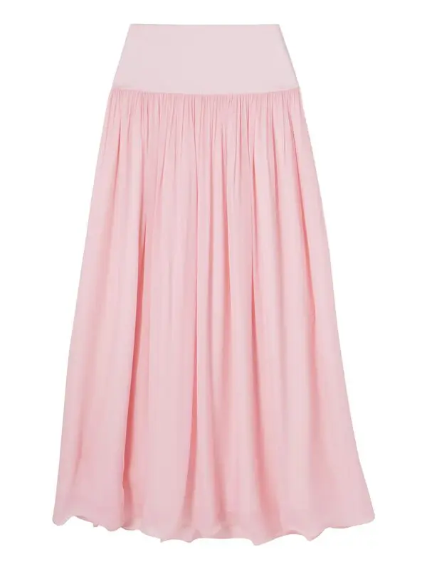 Posse Solene Pleated Maxi Skirt - Pink