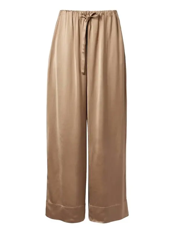 TOTEME Satin Wide-leg Trousers - Beige