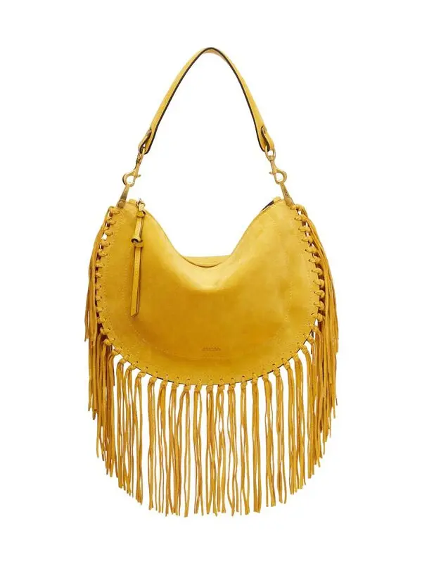 Isabel Marant Oskan Fringed Suede Shoulder Bag - Yellow