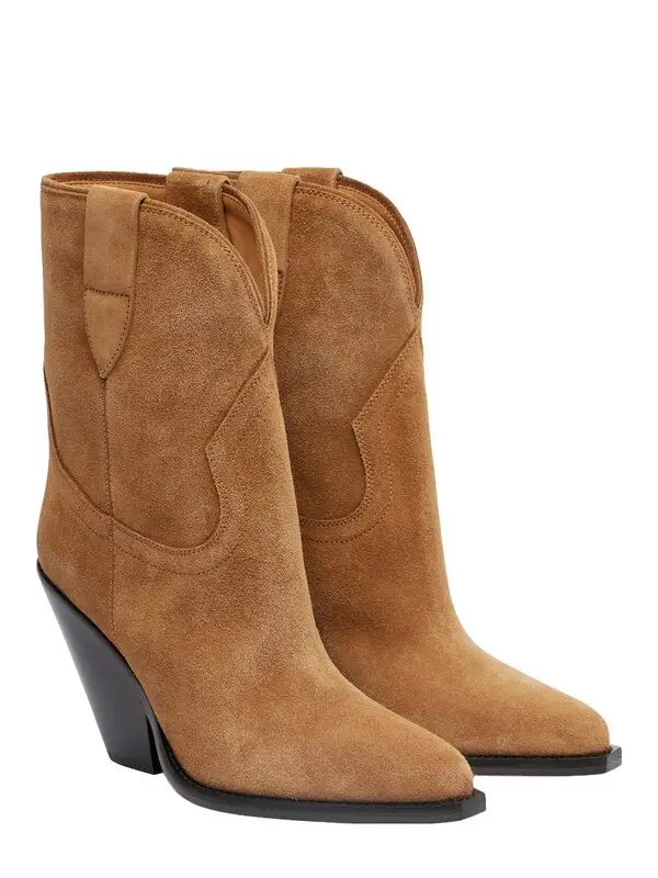 Isabel Marant Leyane Suede Cowboy Boots - Brown