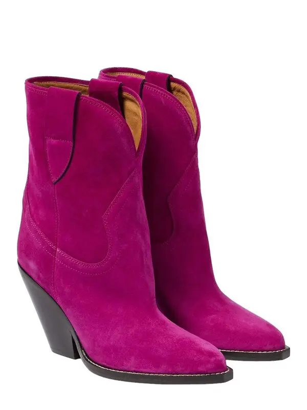 Isabel Marant Étoile Leyane Suede Cowboy Boots - Pink