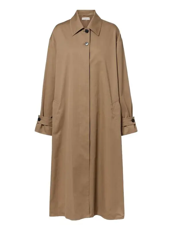 THE ROW Lolana Cotton Gabardine Coat - Brown