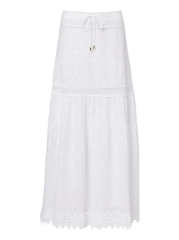 Melissa Odabash Alessia Cotton Maxi Skirt - White