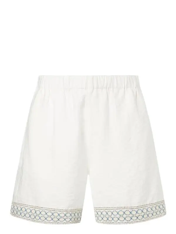 Commas Crochet-trimmed Bermuda Shorts - White