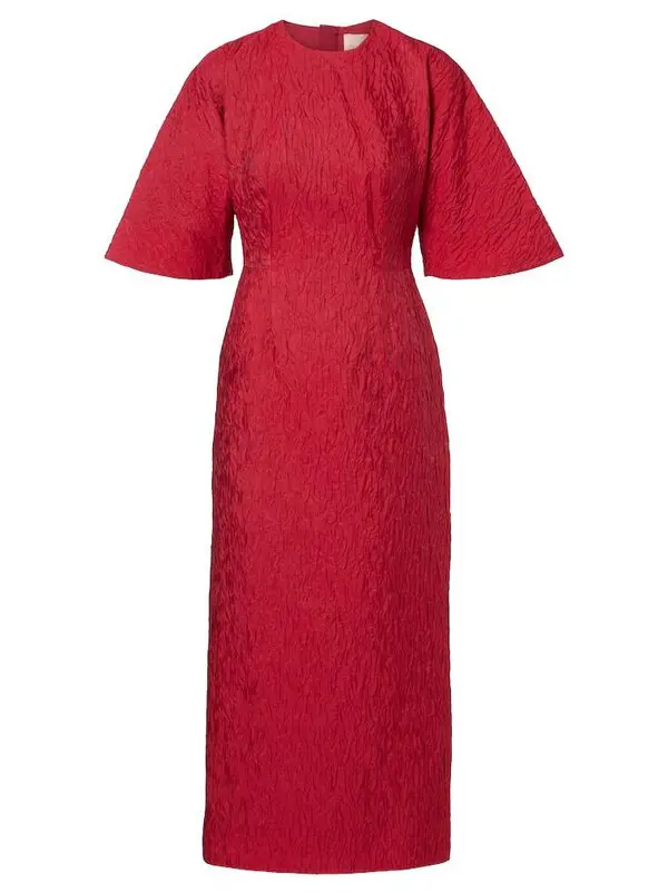 ROKSANDA Falah Cloqué Midi Dress - Red