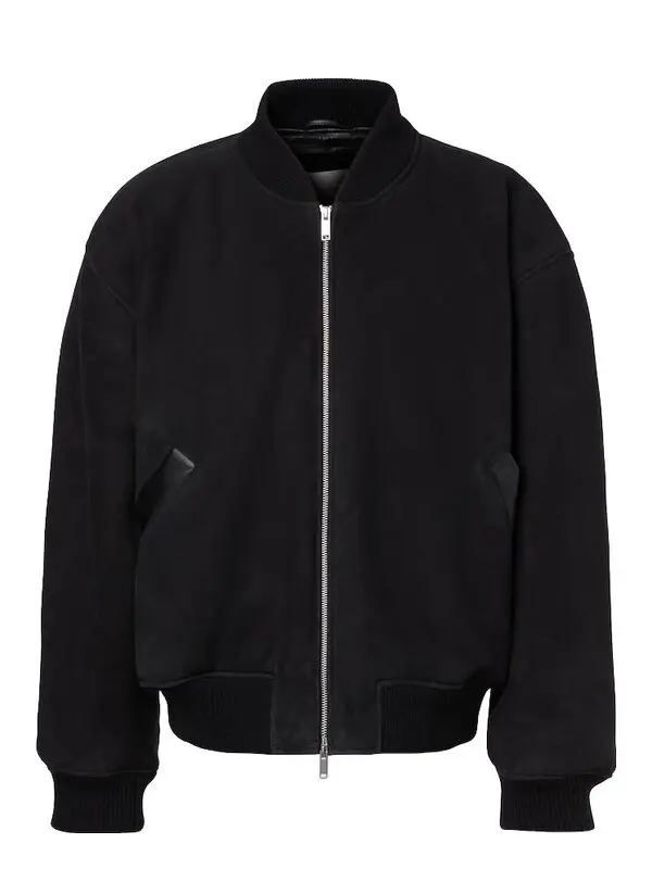 Studio Nicholson X Aaron Levine Berkeley Suede Bomber Jacket - Black