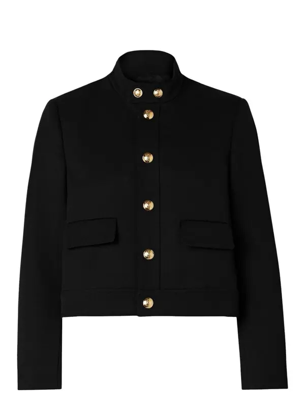 NILI LOTAN Hadley Cropped Wool-twill Jacket - Black