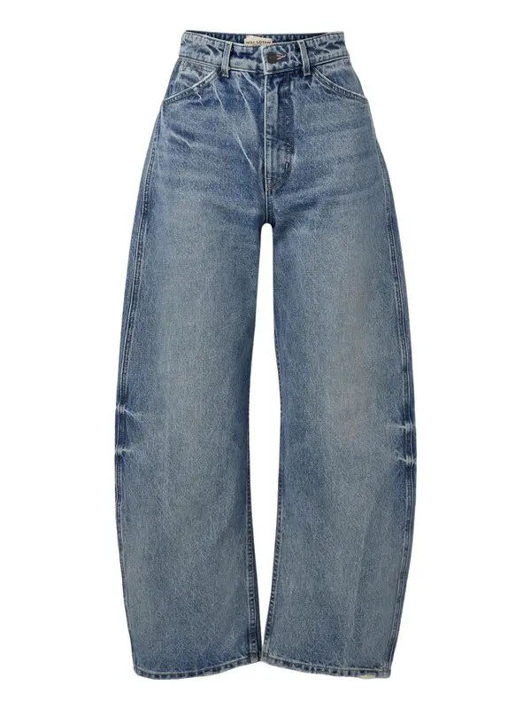 NILI LOTAN Otis Mid-rise Barrel-leg Jeans - Blue