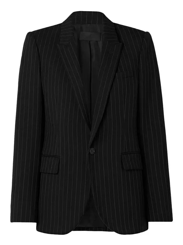 NILI LOTAN Anabel Pinstriped Wool-blend Twill Blazer - Black