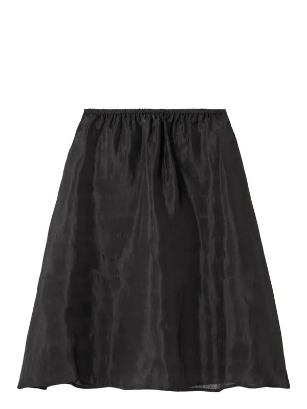 Matteau Silk And Linen-blend Midi Skirt - Black