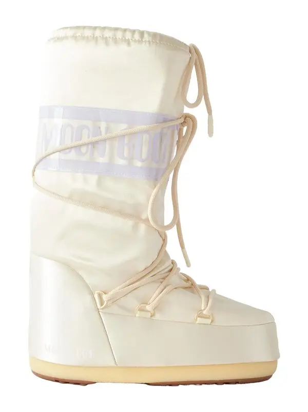 Moon Boot Icon Pearly Satin And Pvc Snow Boots - Neutrals