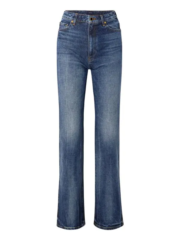 Khaite Danielle Stretch High-waist Straight-leg Jeans - Blue