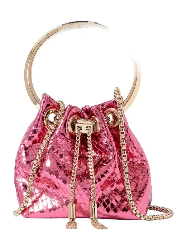 JIMMY CHOO Bon Bon Micro Bucket Bag - Pink