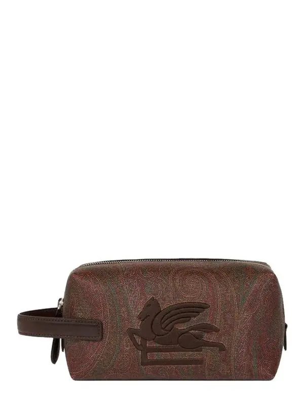 Etro Paisley Print Travel Case - Brown/red