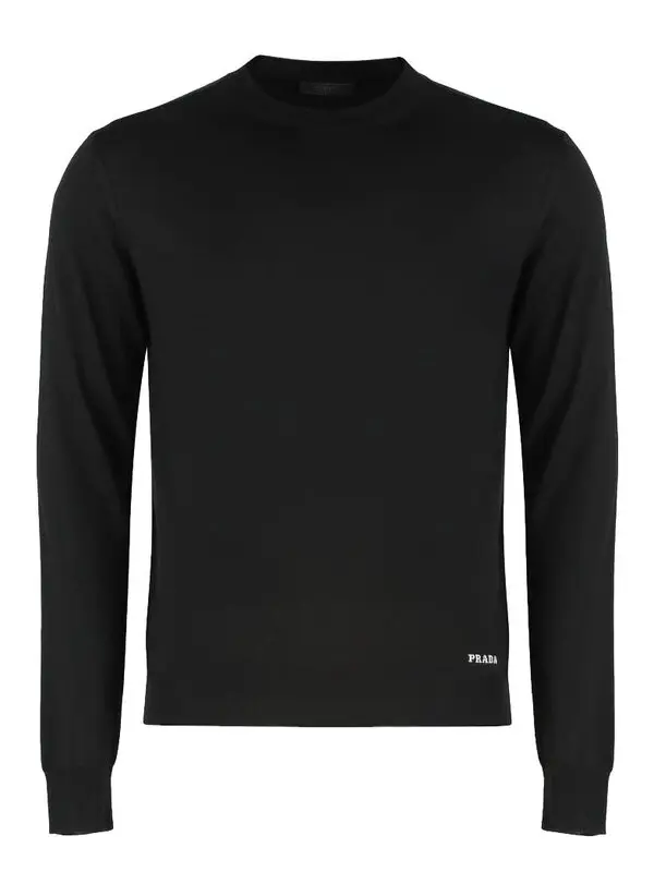 Prada Fine Knit Crew-neck Sweater - Black
