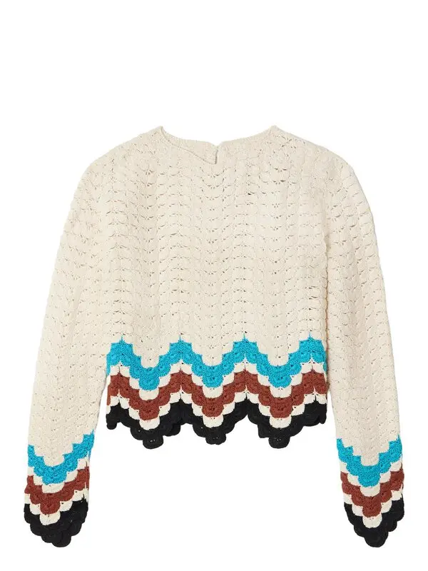 Escvdo Safi Crocheted Cotton Top - Neutrals