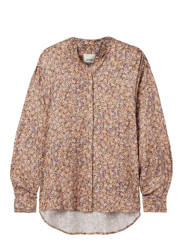 Isabel Marant Harlow Floral-print Crepe Blouse - Brown