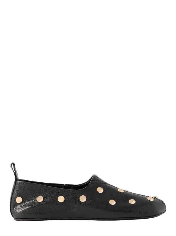 Chloé Rita Embellished Leather Ballet Flats - Black