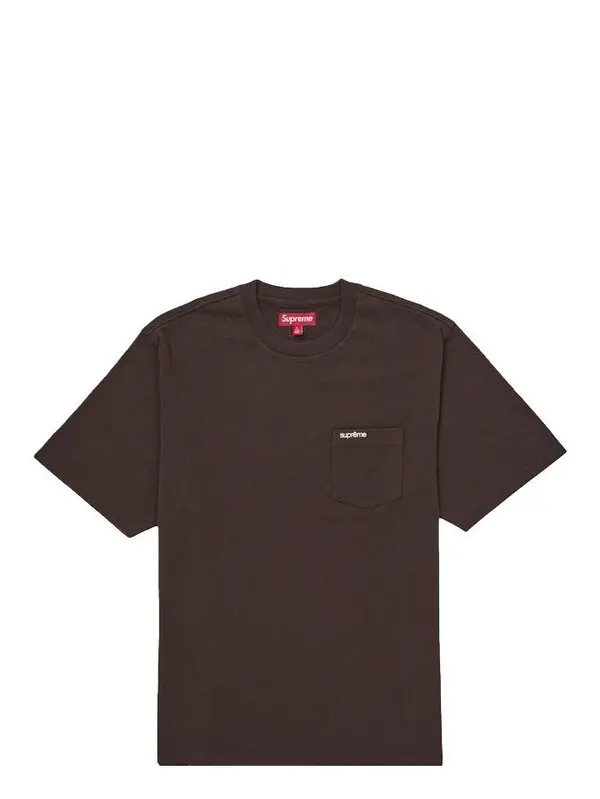 Supreme Short Sleeve Pocket Tee Shirt - Dark Brown