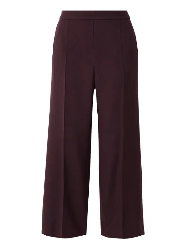Chloé Wool-crepe Straight-leg Pants - Purple