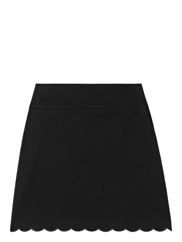 Chloé Scalloped Cotton-blend Mini Skirt - Black
