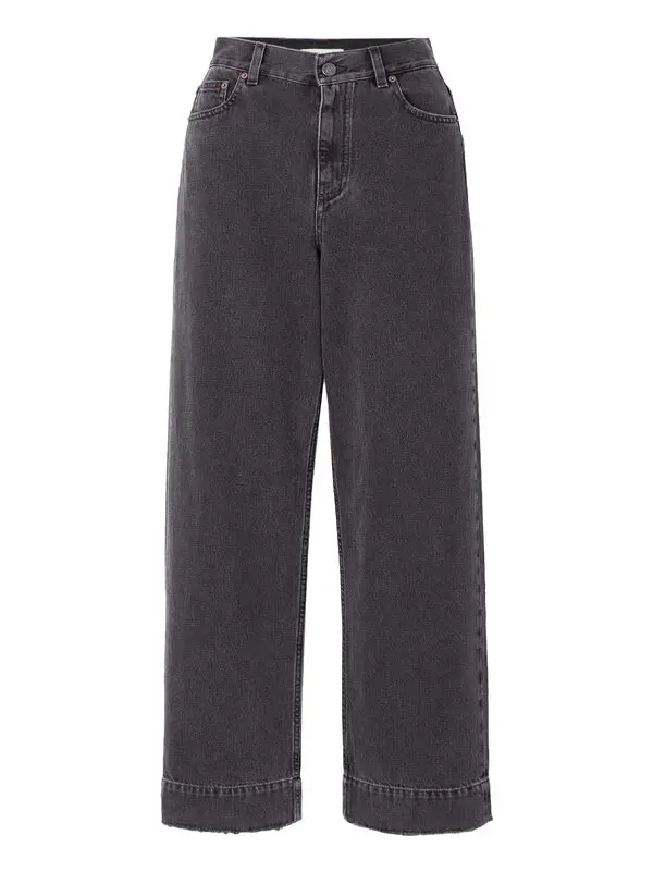 Chloé Frayed High-rise Straight-leg Jeans - Blue