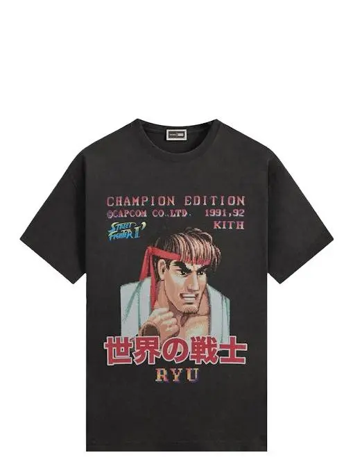 Kith X Capcom Ryu Champion Edition Vintage Tee Shirt - Black