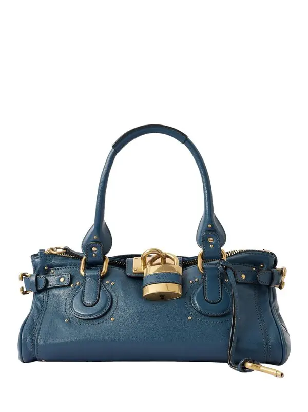 Chloé Paddington Embellished Leather Tote - Blue