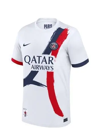 Nike X Psg Away Virgil Abloh Stadium 2025-26 D. Doué 14 Jersey - White