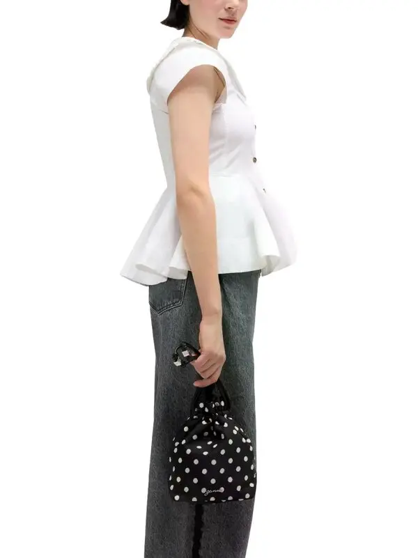 GANNI Polka Dot Bucket Bag - Black