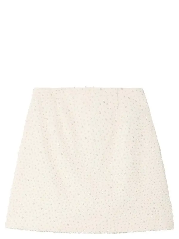 Carolina Herrera Faux Pearl-embellished Mini Skirt - White