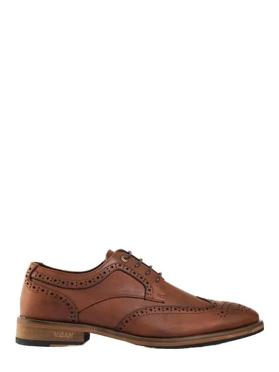 V.GAN LONDON Vegan Barley 2 Brogue Shoes - Tan