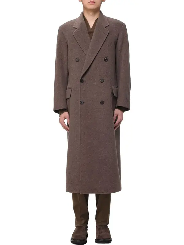 Auralee Double-breasted Overcoat - Brown