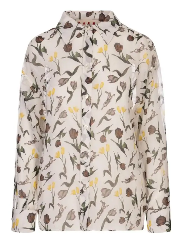 Marni Floral Print Shirt - White