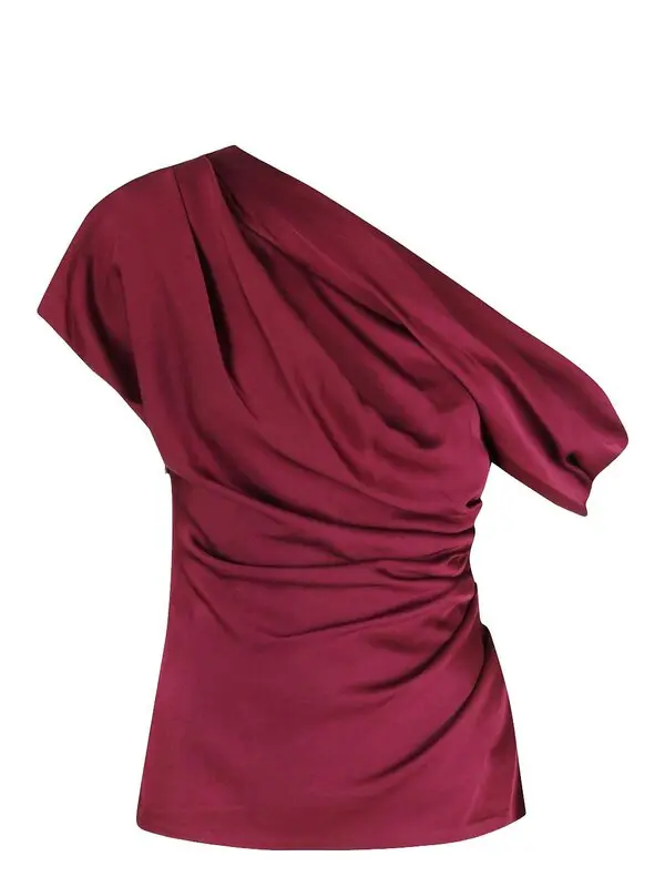 Simkhai One Shoulder Top - Burgundy