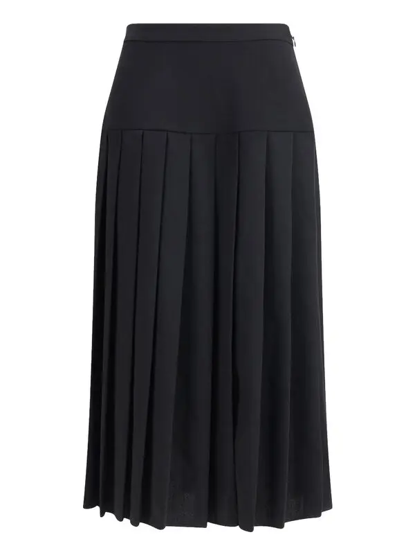 Alessandra Rich Pleated Skirt - Black