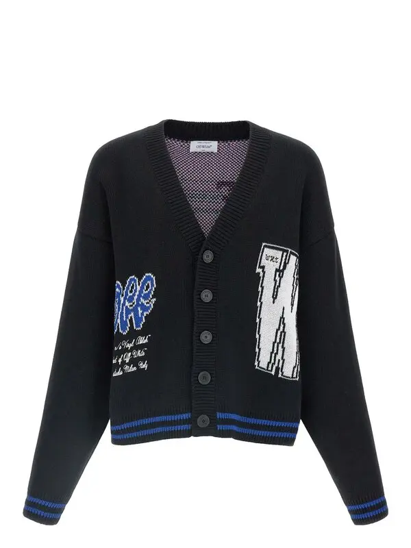 Off-White Appliqued Cardigan - Black