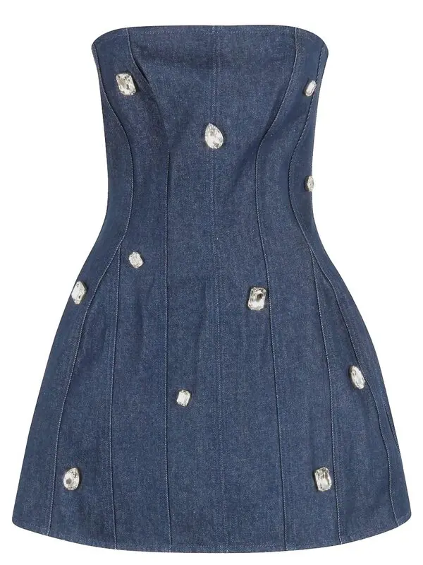 David Koma Strapless Mini Dress - Indigo