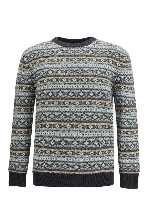 BROOKSFIELD Patterned Pullover Sweater - Black