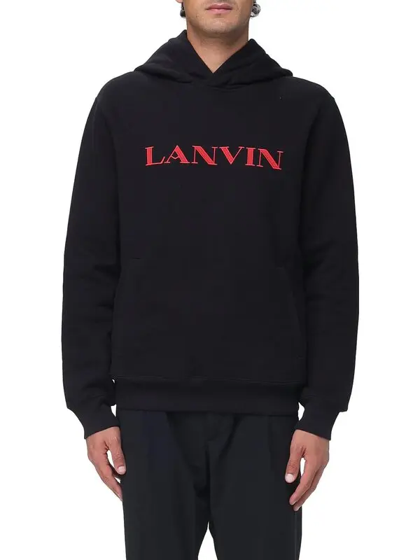 LANVIN Embroidered Logo Hoodie - Black