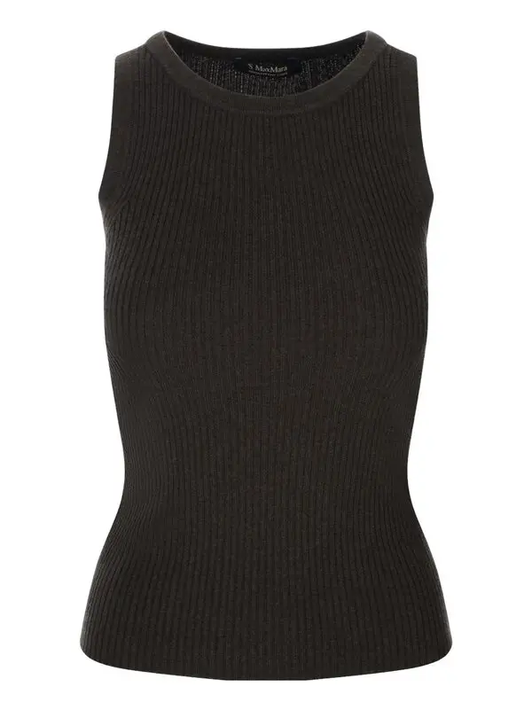 Max Mara Ribbed Top - Black