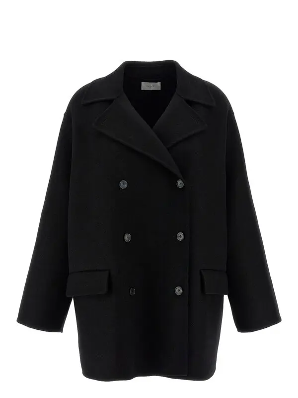 THE ROW Double-breasted Coat - Black