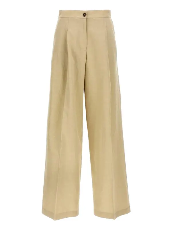 YVES SALOMON Wide Leg Pants - Beige